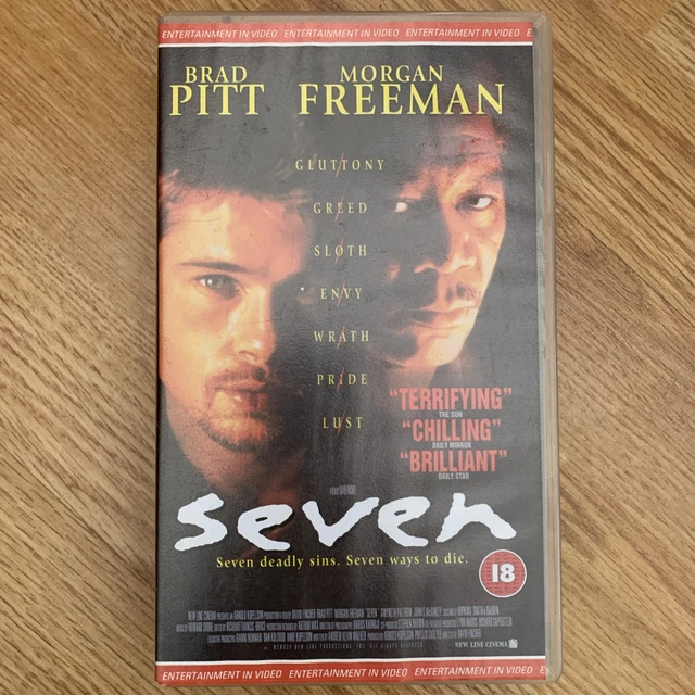 SEVEN (1996) VHS PAL Brad Pitt, Morgan Freeman, Gwyneth Paltrow Se7en ...