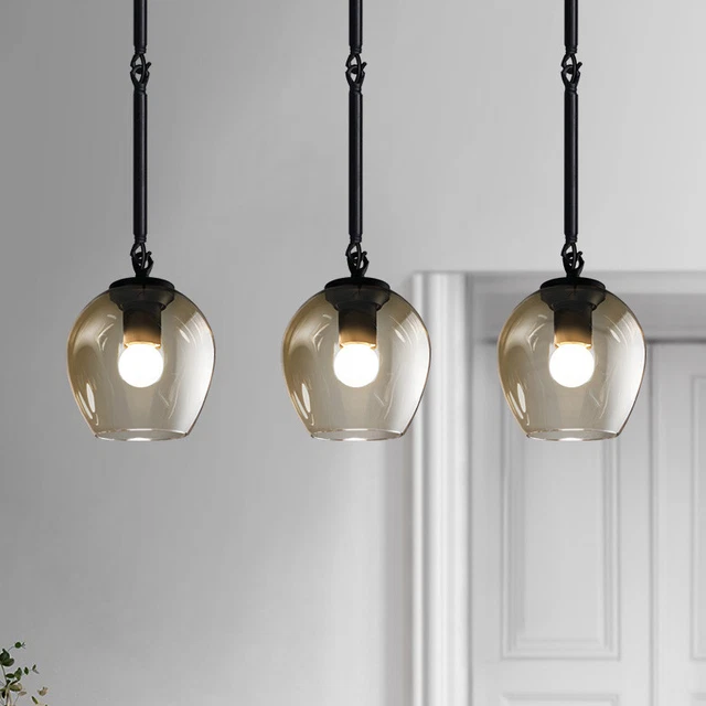MODERN GLASS PENDANT Light Bar Dining Table Ceiling Lamp Loft Stairs ...