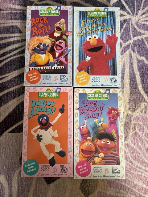 VINTAGE SESAME STREET Songs VHS Lot Of 4 Sing Along Dance 1990 Elmo ...