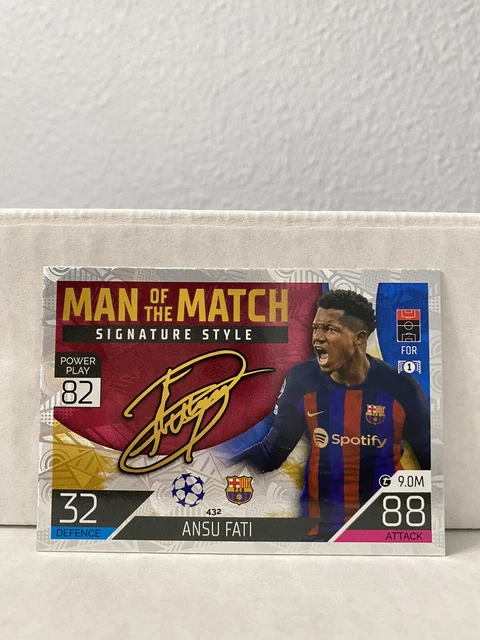 ANSU FATI 2022 TOPPS MATCH ATTAX MAN OF THE MATCH 432 FC Barcelone EUR 2,20 - PicClick FR