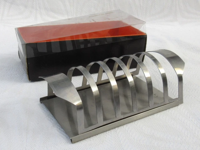 VINTAGE EVERBEST STAINLESS Steel Toast Rack 6 Slice Boxed 60s 70s ...
