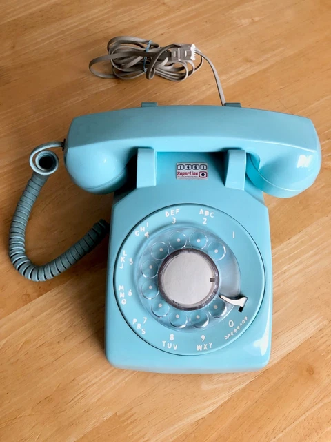 VINTAGE / RETRO Landline Telephone Rotary Dial Light Blue USA made £12. ...
