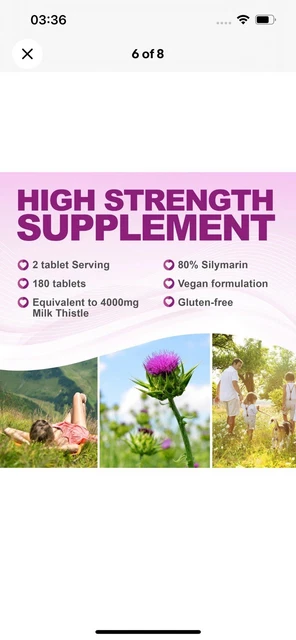 MILK THISTLE 4000MG - 180 Tablets - 80% Silymarin - Vegan - Liver £16. ...