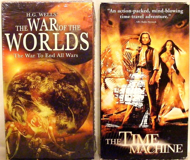 2 VHS TAPES - "The Time Machine", w/Guy Pearce & H G Wells "War of the ...