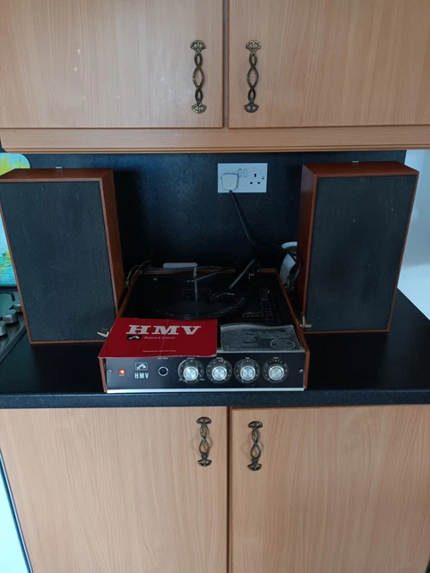 HMV 2025 TEAK Portable Record Player With Integrated Speakers £60.00 ...