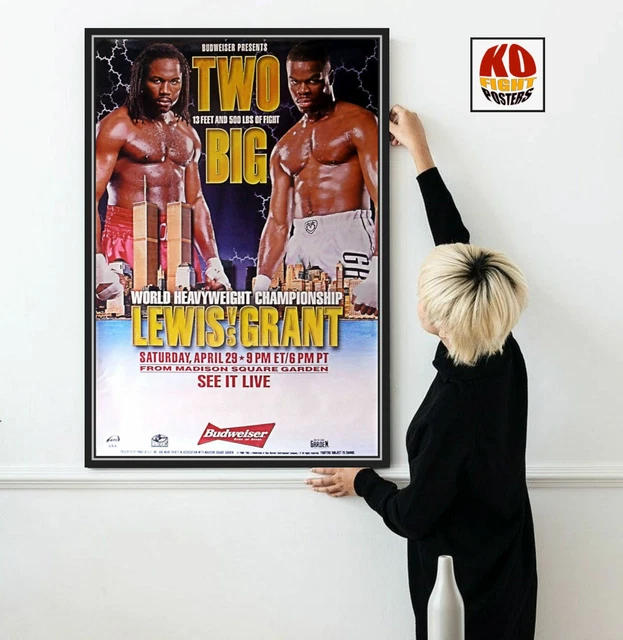 LENNOX LEWIS VS. MICHAEL GRANT : Original Budweiser CCTV Boxing Poster 10D £59.99 - PicClick UK
