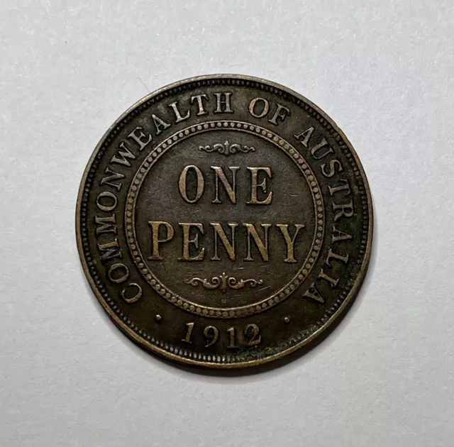 1912 PENNY COIN - Australian King George V Better than Circulated ... 1912 PENNY COIN - Australian King George V Better than Circulated ...