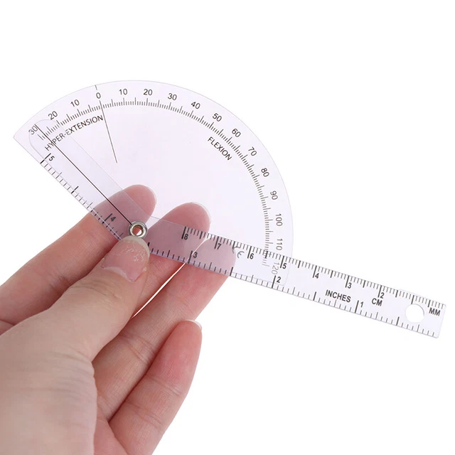 MEDICAL FINGER GONIOMETER Plastic Protractor 180 Degree Angle Ruler ...