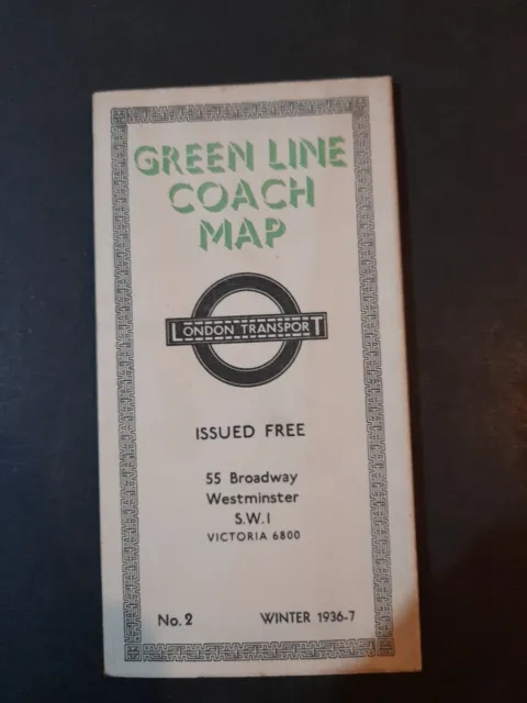 LONDON TRANSPORT GREEN Line Coach Map No 2 Winter 1936-7 £15.00 ...