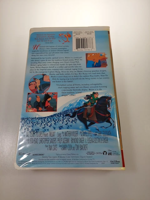 MULAN VHS 1999 Disney’s Masterpiece Walt Disney Pictures Clamshell Free ... MULAN VHS 1999 Disney’s Masterpiece Walt Disney Pictures Clamshell Free ...