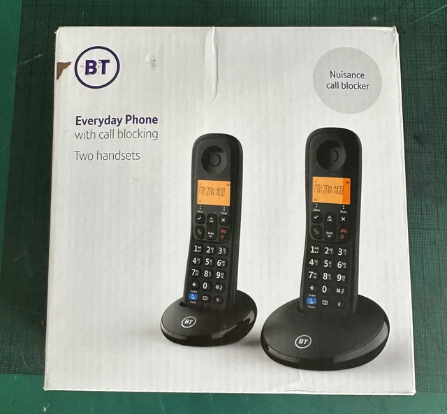 BT 90662 EVERYDAY Cordless DECT Phone - 2 Handset, Black £19.50 ...