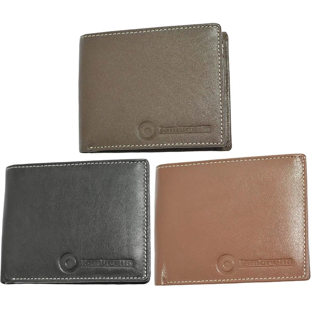 LAMBRETTA MENS CLASSIC Leather RFID Blocking Card Cash Bifold Wallet £ ...