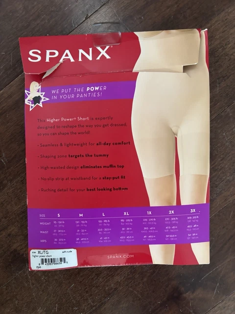 NIB! SPANX WOMEN'S Sz XL Power Shorts Seamless Shaper Short Nude 6 ...