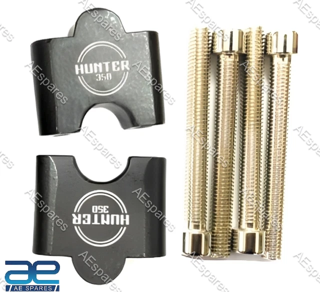 HANDLEBAR RISER SET Black For Royal Enfield Hunter 350cc £41.26 ...