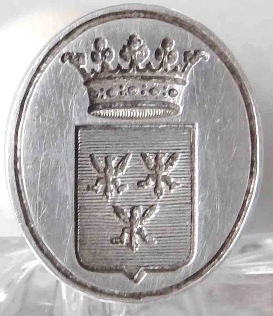 SCEAU, CACHET, ARMOIRIES, Couronne de MARQUIS, NOBLESSE, ARGENT EUR 180 ...