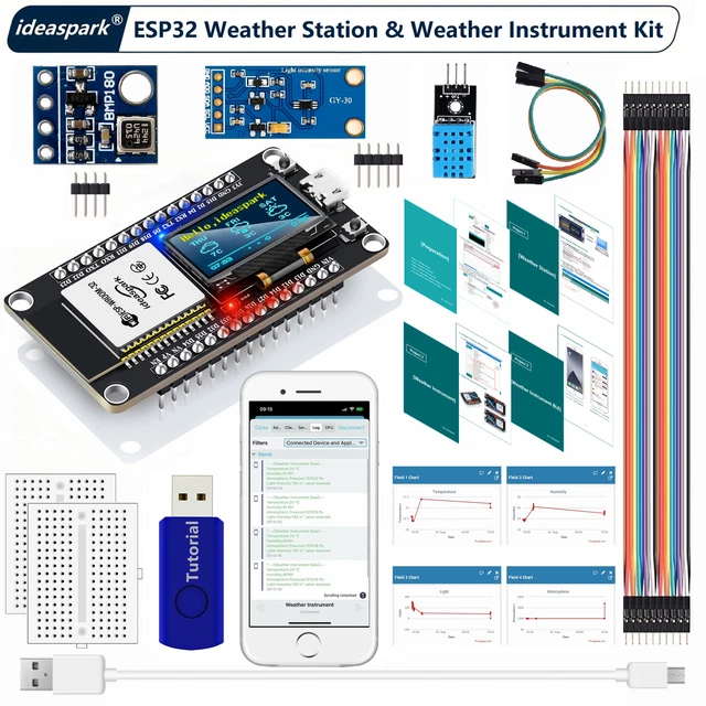 Esp32 Weather Station Weather Instrument Kit 096 Oled For Arduino