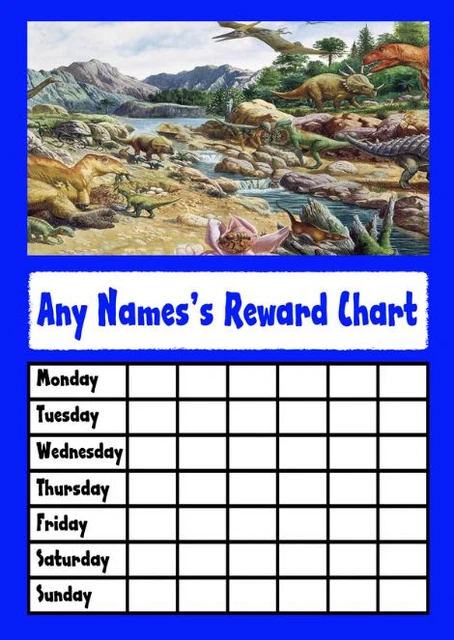 BLUE DINOSAUR STAR Sticker Reward Chart $10.41 - PicClick