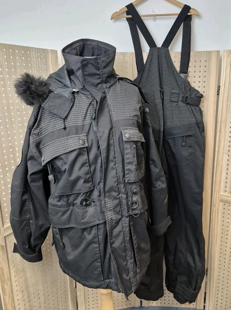 VINTAGE RODEO C&A Black Grid Ski Jacket & Scalopettes Trousers Size L ...