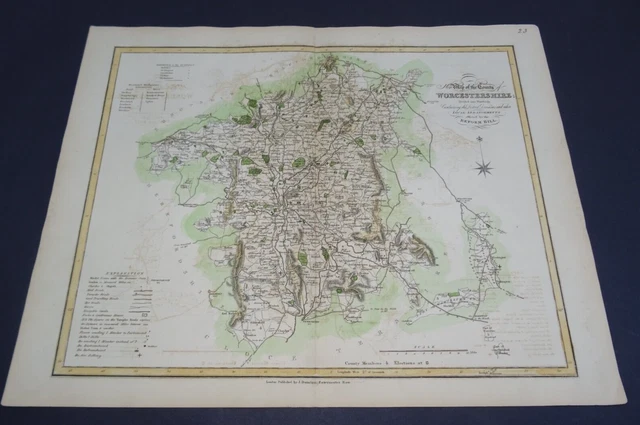 ANTIQUE MAP OF Worcestershire by James Duncan 1833 £45.00 - PicClick UK