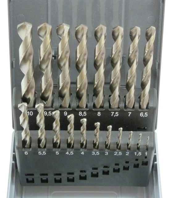 FORET ENSEMBLE 1-10MM En 0,5er -schritten Croissant HSSE-Co8 DIN338 ...