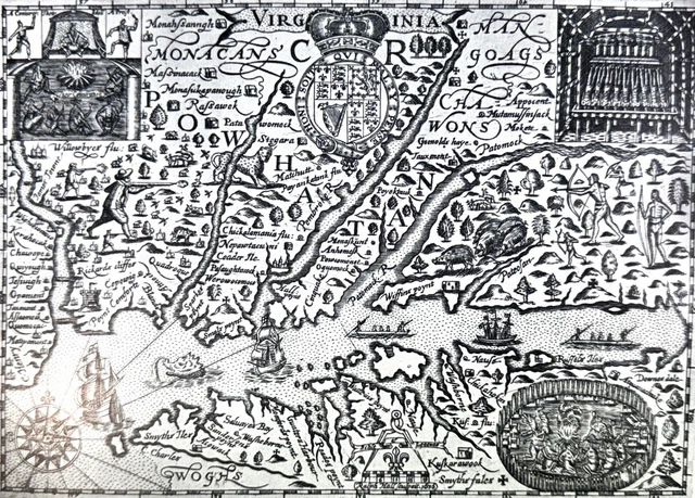 ANTIQUE RARE 1926 Original Map: VIRGINIA (POWHATAN) - Mercator - from ...