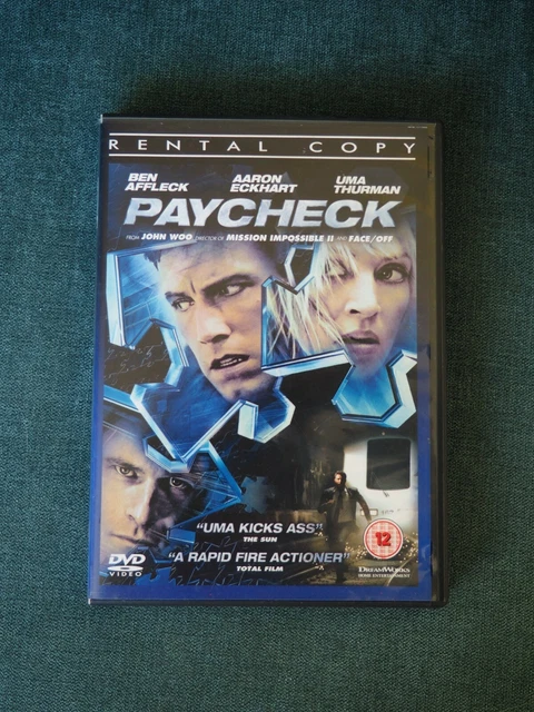 PAYCHECK (THRILLER) DVD Ben Affleck Aaron Eckhart Uma Thurman good ...