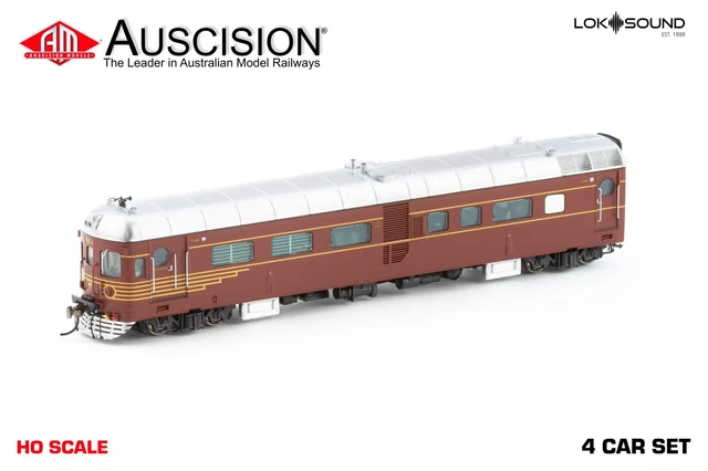AUSCISION (NRC-2S) DEB Set Railcar , NSWGR Indian Red - DCC 4 Car Set ...