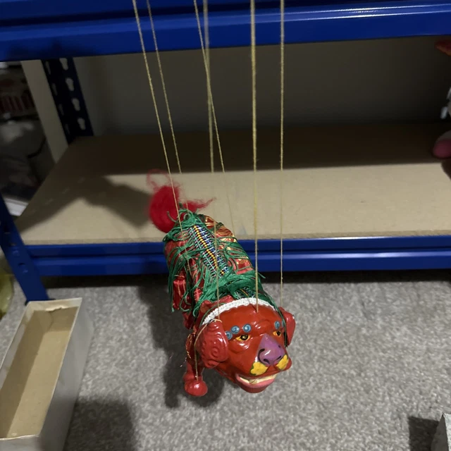 VINTAGE CHINESE - Traditional Lions Year of Dragon Marionette Puppet ...