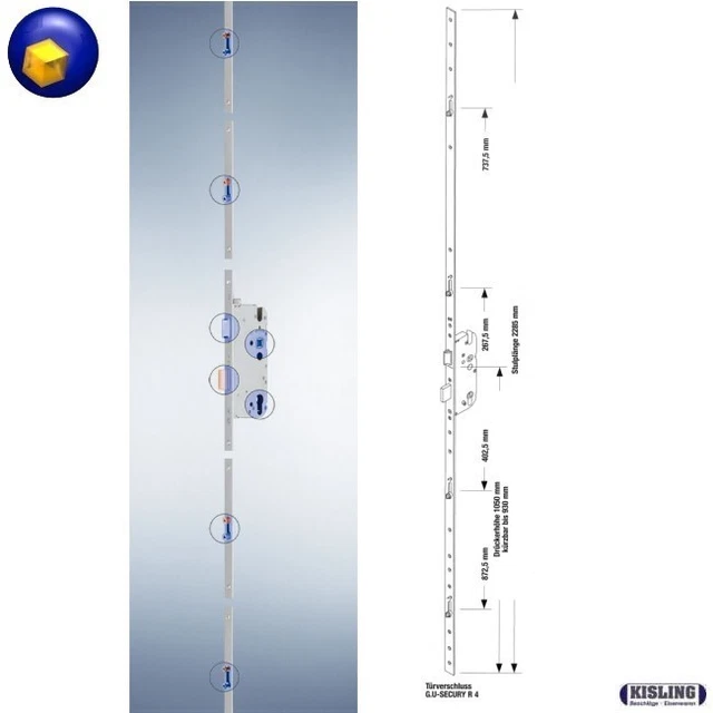 GU SECURY R4 mit 4 Rollenzapfen 65 Dorn, 92PZ Stulp F 20 mm ...
