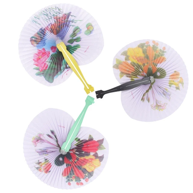 3 PCS FOLDABLE Hand Fans Lightweight Chinese Style For Summer Party Use ...