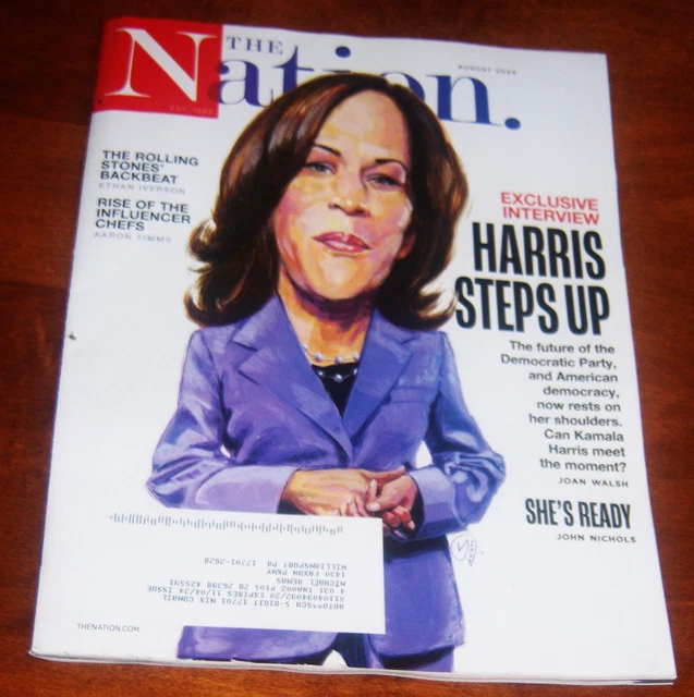 THE NATION MAGAZINE August 2024 Kamala Harris Interview, Rolling Stones ...