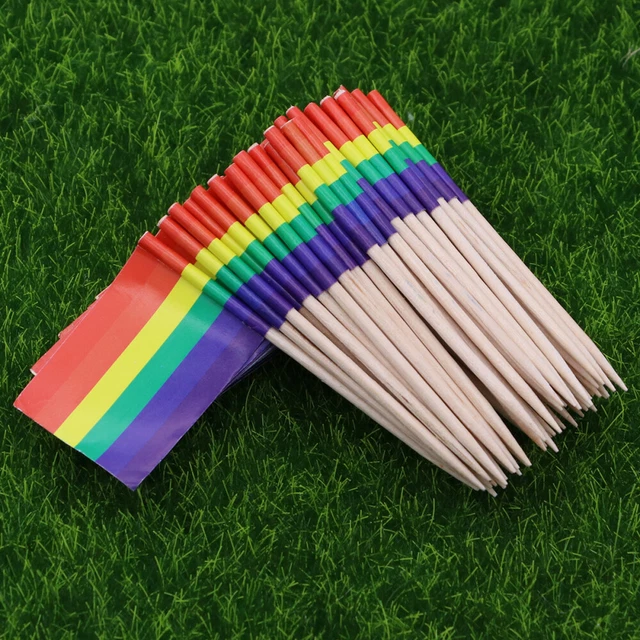RAINBOW PRIDE FLAG Mini Fruit Cocktail Countries Toothpick Paper ...