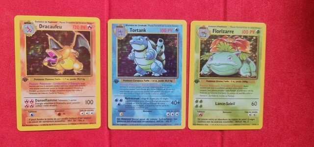 DRACAUFEU TORTANK FLORIZARRE. Pokemon Edition 1 set de base français ...