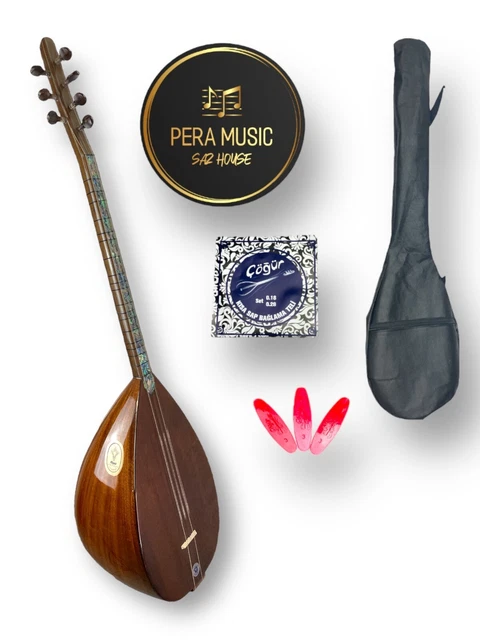 SAZ BAGLAMA / Ses alici Kisa Sedefli Baglama PROFESSIONAL short neck ...