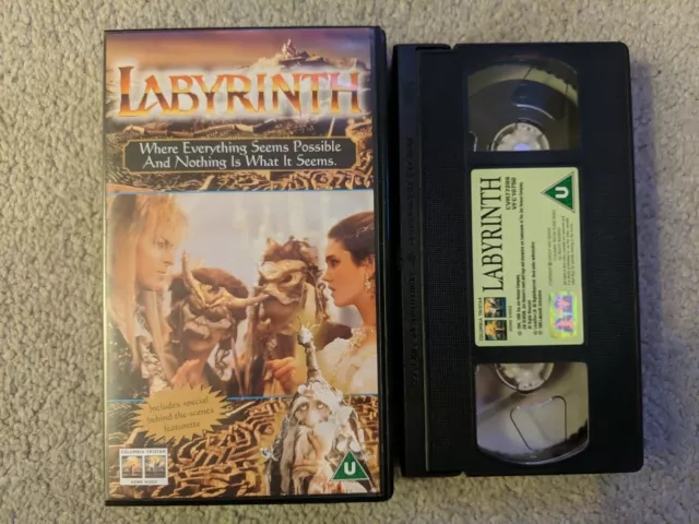 LABYRINTH VHS VIDEO Film Cassette David Bowie 1994 Cert U PAL VGC £9.99 ...