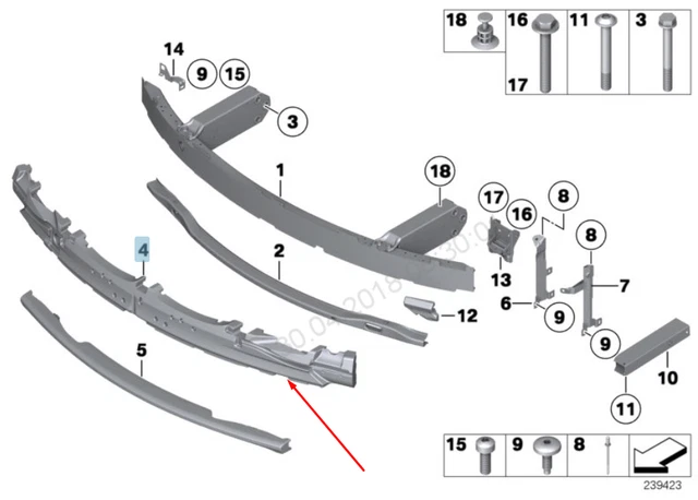 NEW BMW 7 F04 Front Bumper Absorber Foam 51747183862 7183862 2012 Oem £ ...