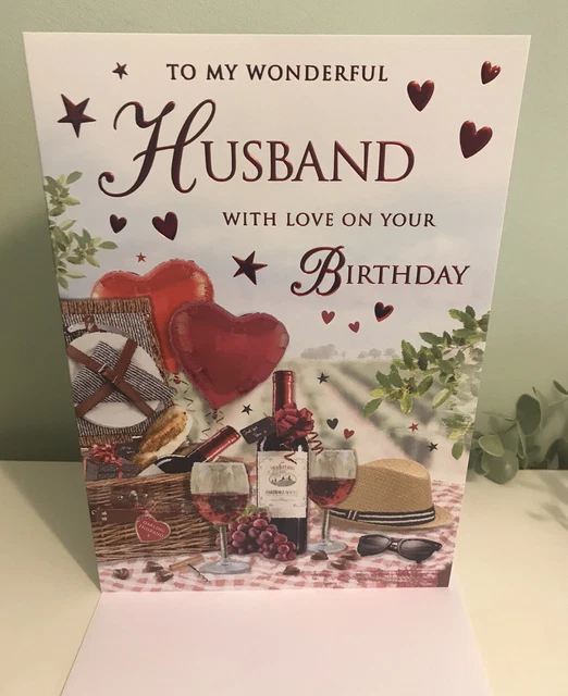 LARGE BIRTHDAY CARD With Love To My Husband Outdoors Village Good Verse large-birthday-card-with-love-to-my-husband-outdoors-village-good-verse