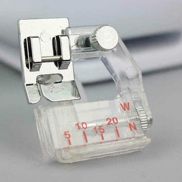 PREMIUM ADJUSTABLE PRESSER Foot for Bias Binding and Raw Edges Hemming ...