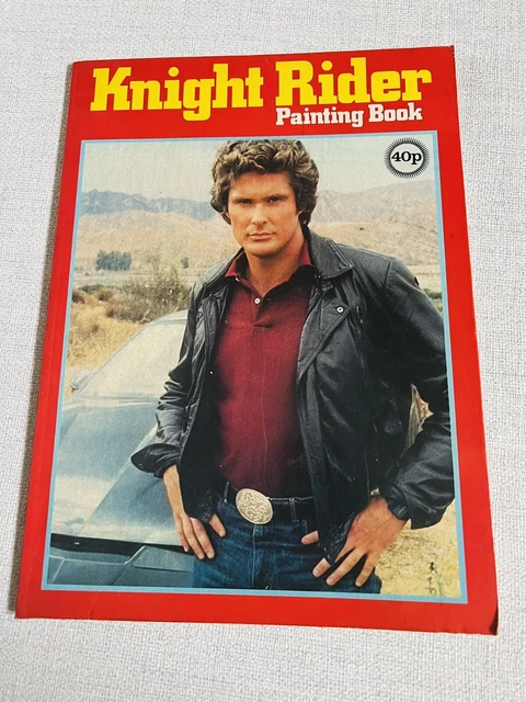 VINTAGE KNIGHT RIDER Colouring Coloring book 1982 Rare David Hasselhoff ...