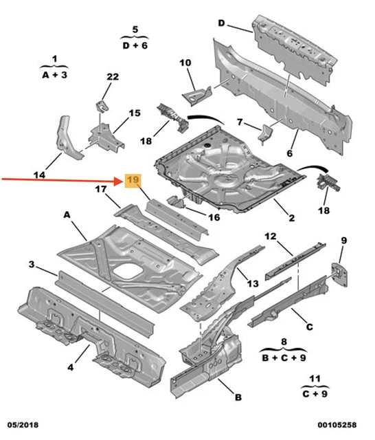 PEUGEOT 3008 REAR Underbody Crossmember 9834872880 New Genuine £82.48 ...