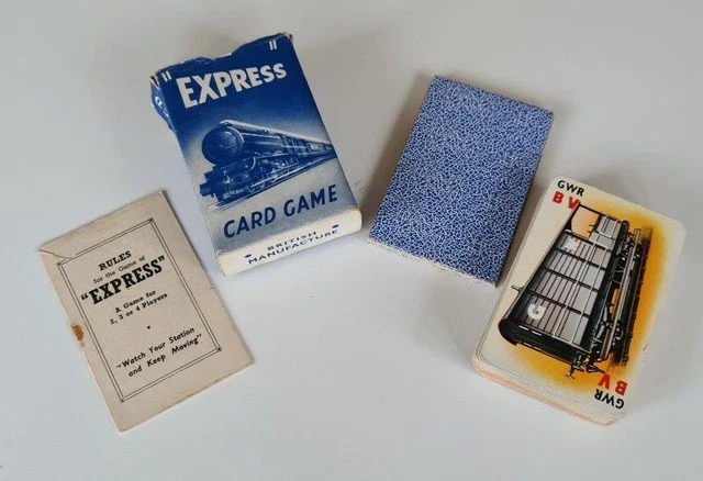 VINTAGE 1950'S 'EXPRESS' Steam Train Railway card game by Pepys GWR ...