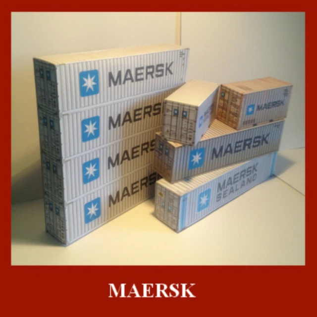 MAERSK COLLECTION CARD Kits Model Shipping Containers x 12 inc Free N ...