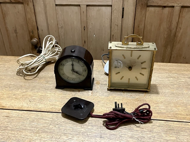 VINTAGE SMITHS SECTRIC Mantle Clocks X2 Brass & Bakelite & Sectric ...