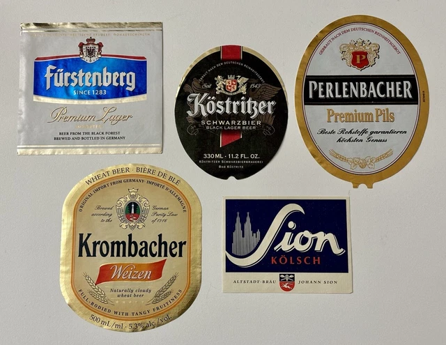 GERMAN BREWERY BEER bottle labels x5. Add these rare examples to your ...