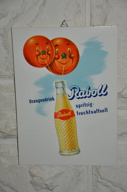 ALTES REKLAMESCHILD 50/60ER Jahre,Raboll Orangendrink,Softdrink ...