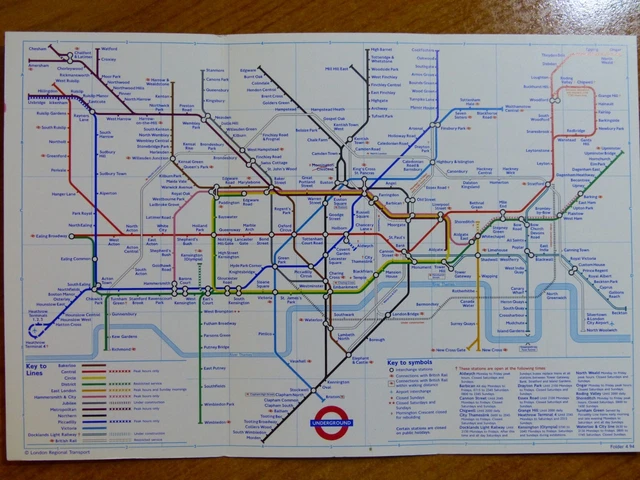 LONDON UNDERGROUND TUBE Map / Journey Planner May 1994 EUR 1,14 ...
