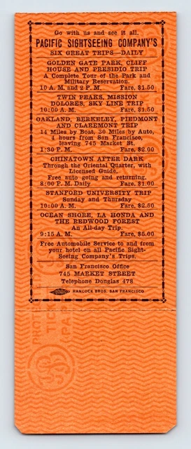 1920S TICKET PACIFIC Sightseeing Company San Francisco Chinatown After ...