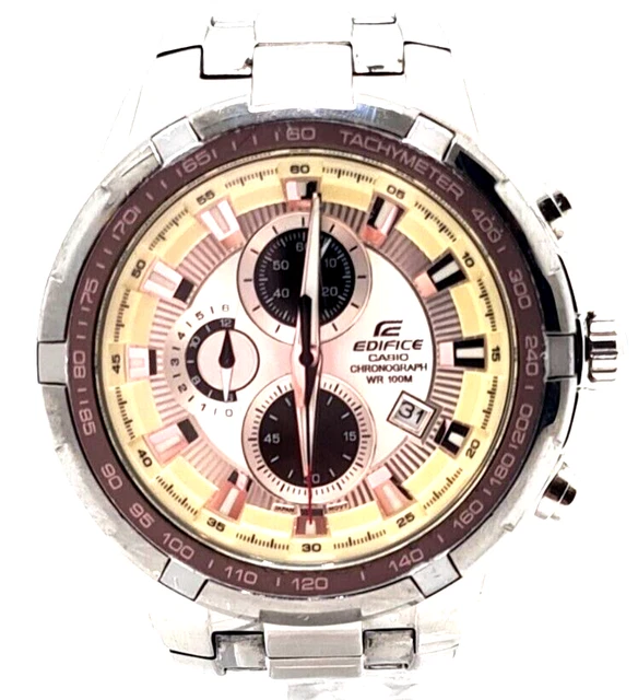 CASIO EDIFICE CHRONOGRAPH Stainless Steel Watch - Silver And Cream ...