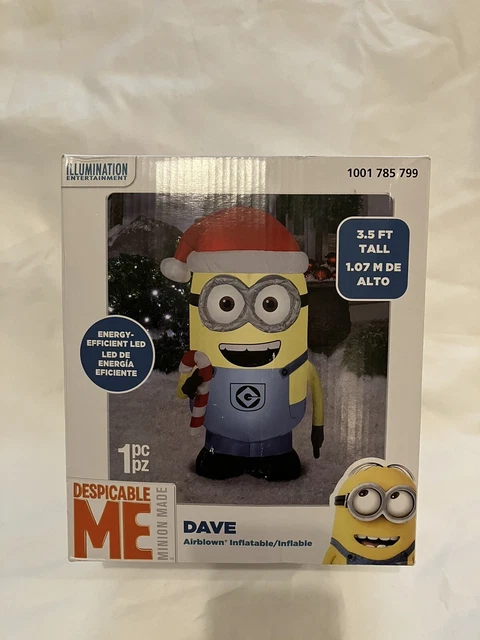 DESPICABLE ME DAVE Minions Gemmy Airblown Inflatable LED Christmas 3.5 ...