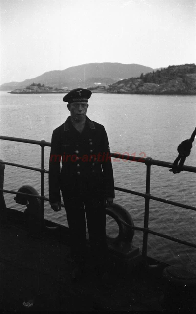 FOTO-NEGATIV, WK2, MATROSE aus Chemnitz, an Deck, Norwegen?, 5026-863/ ...